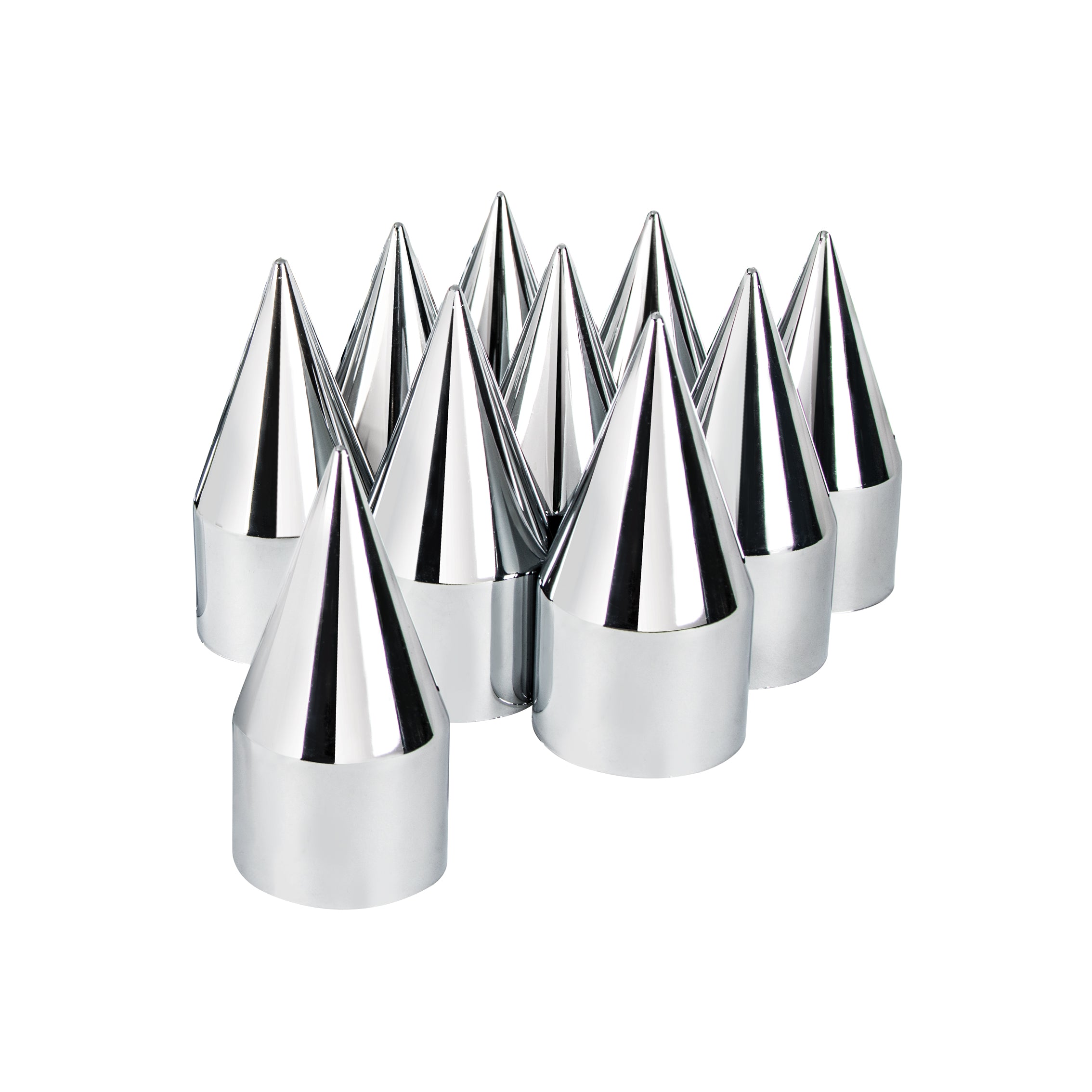 33mm X 4-1/8" Chrome Plastic Spike Nut Covers - Thread-On (10 Pack ...