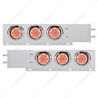 Stainless Steel Spring Loaded Light Bar with 6X 4" 7 LED Lights (Pair ...