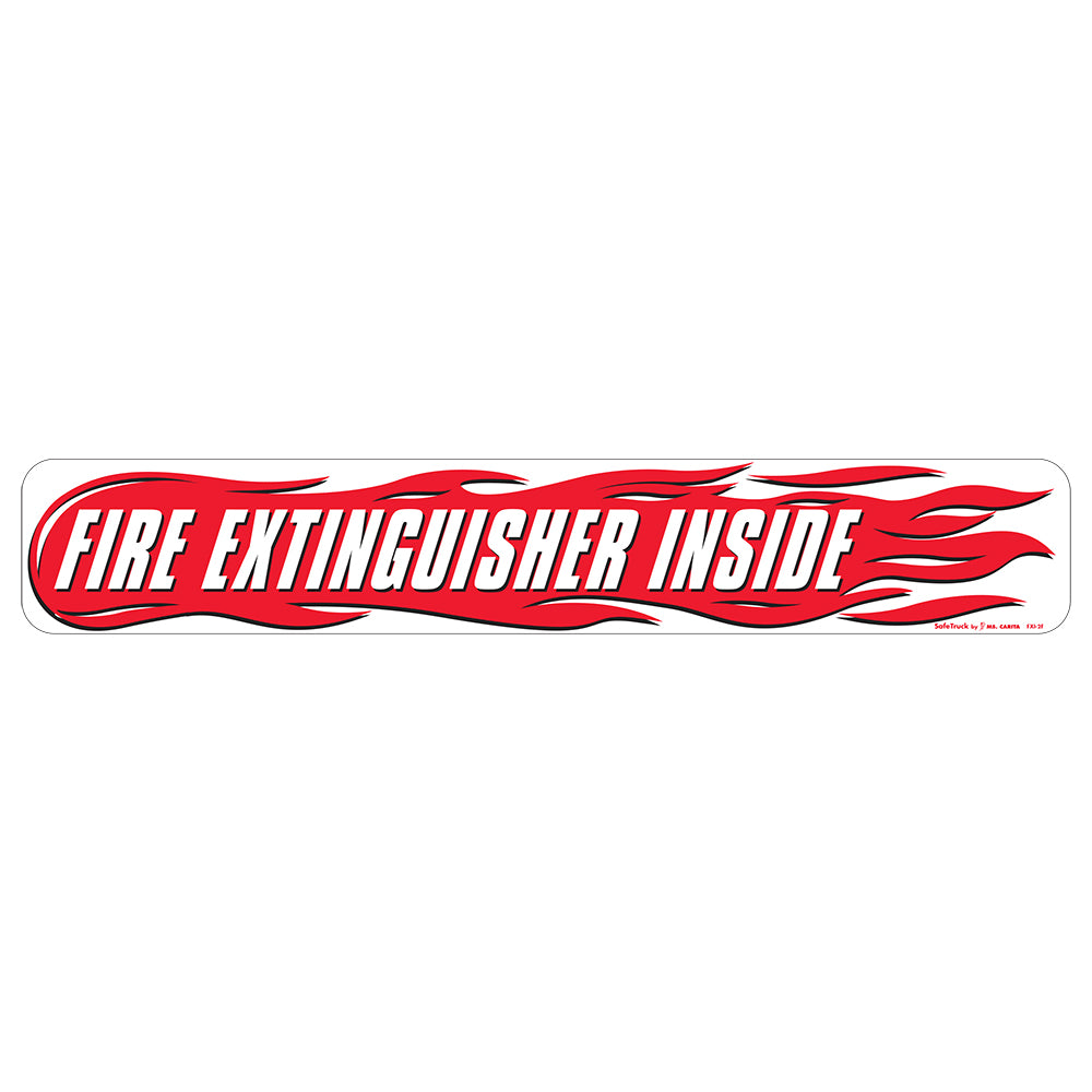2″ x 12″ Fire Extinguisher Inside With Flames Decal – Mid Eastern Inc